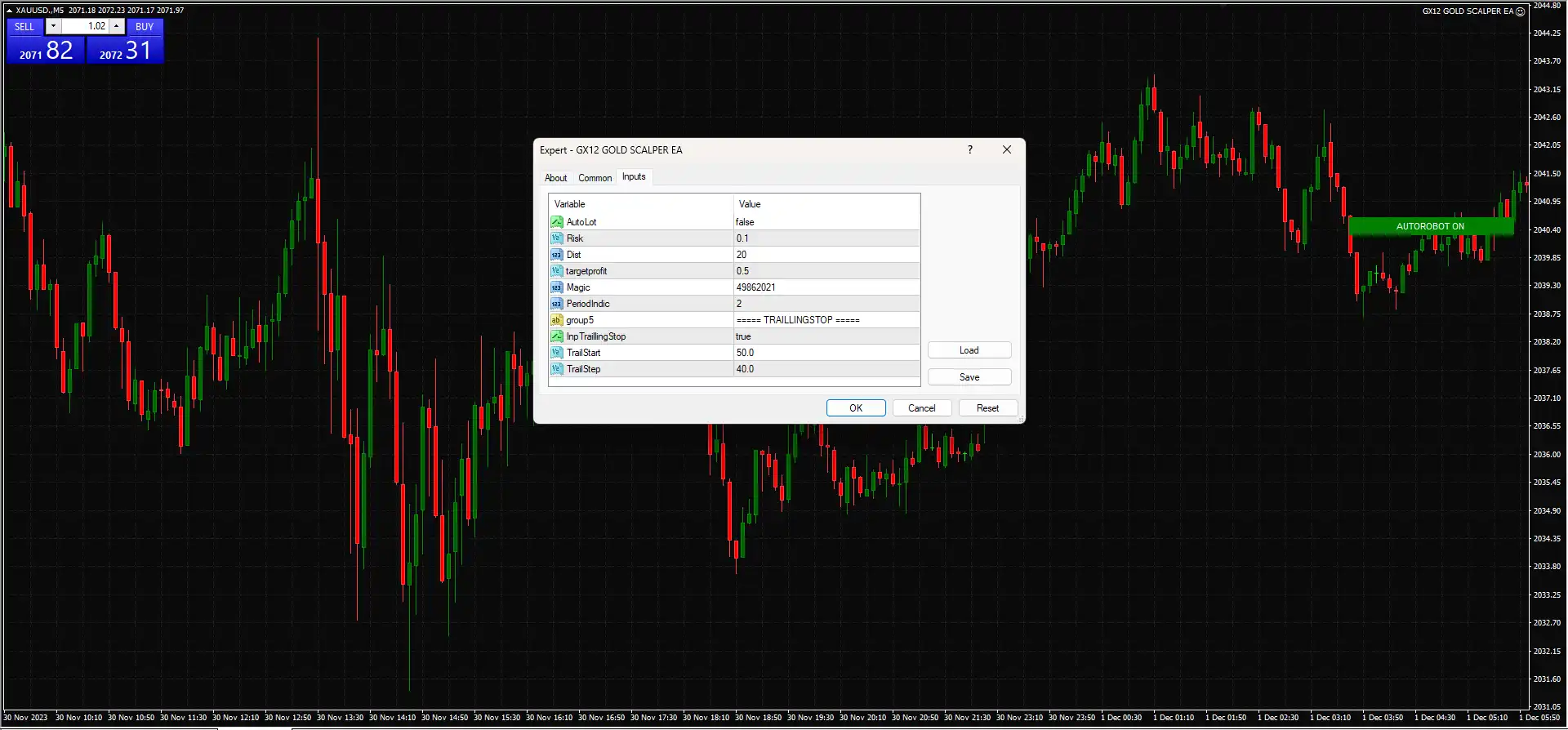 GX12 Gold Scalper EA V4 MT4 with SET